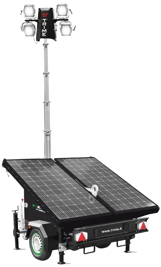 Lichtmast Solar 4x100W LED - Huur bij 123 Machineverhuur
